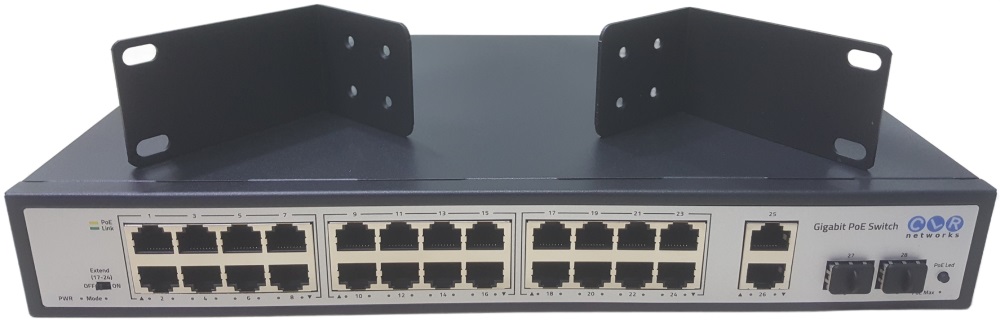 PoE Switch 24 Port RJ45 POE + 2 Port RJ45 Uplink + 2 Port SFP @ CLR-SWG ...