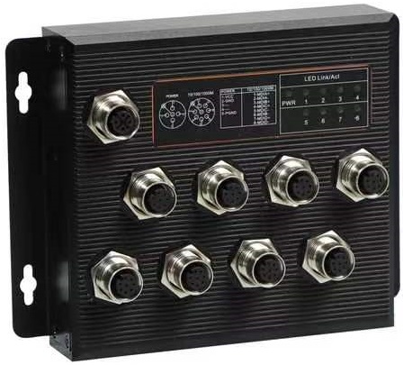 M12 Ethernet Switch 8 Port Gigabit IP40 CLR-M12S-5008N